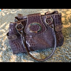 Bags | Beautiful Chocolate Colored Faux Alligator Purse | Poshmark